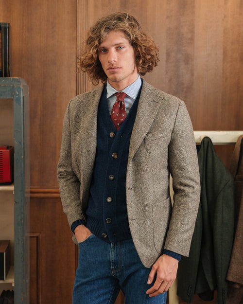 Tweed single-breasted jacket in wool, Made in Italy | Velasca
