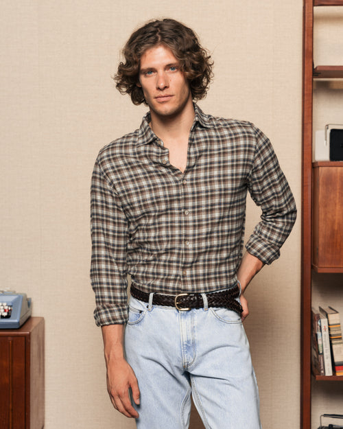 Country-style checked flannel shirt, Made in Italy | Velasca