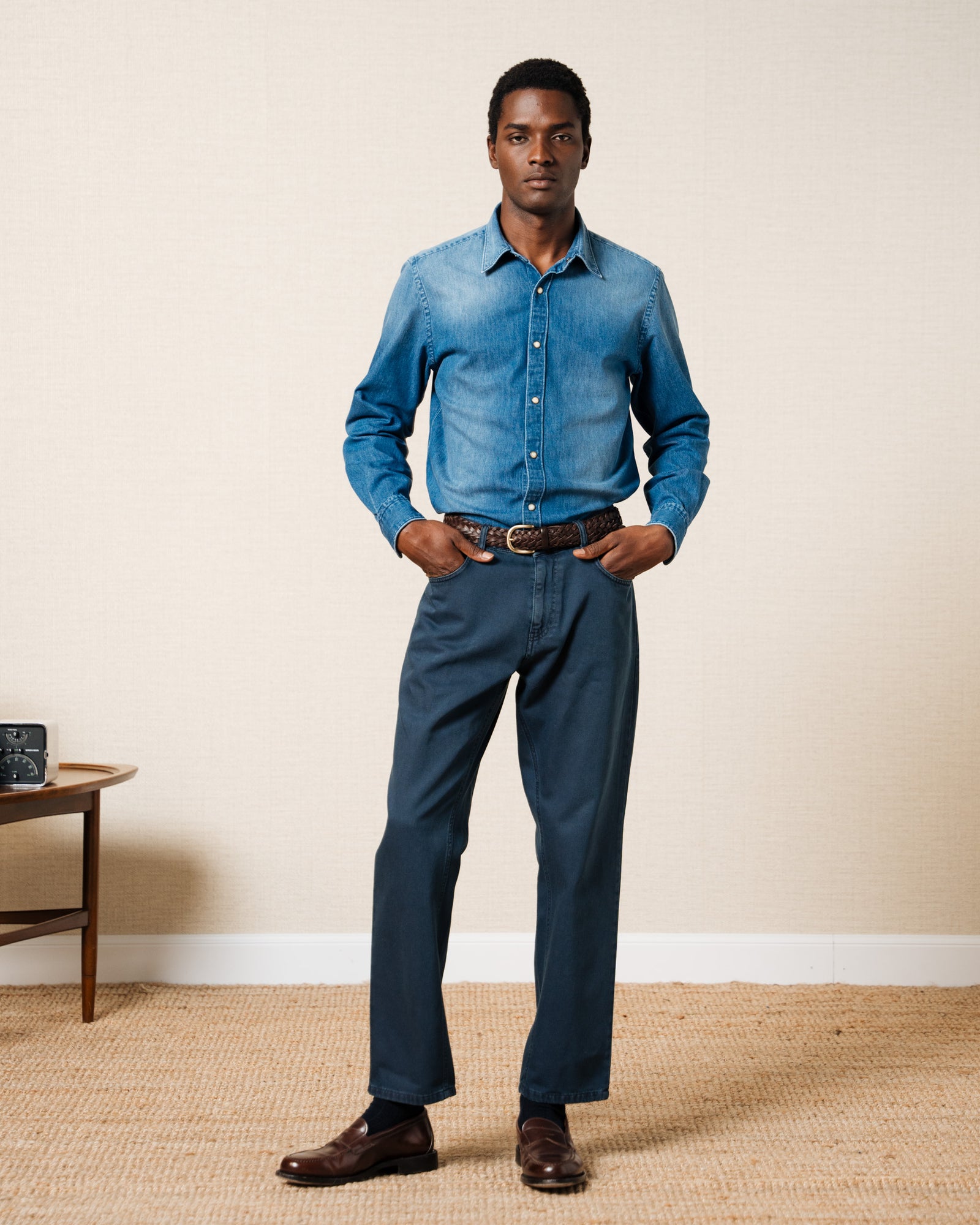 Made in Italy jeans, pure navy blue cotton denim | Velasca