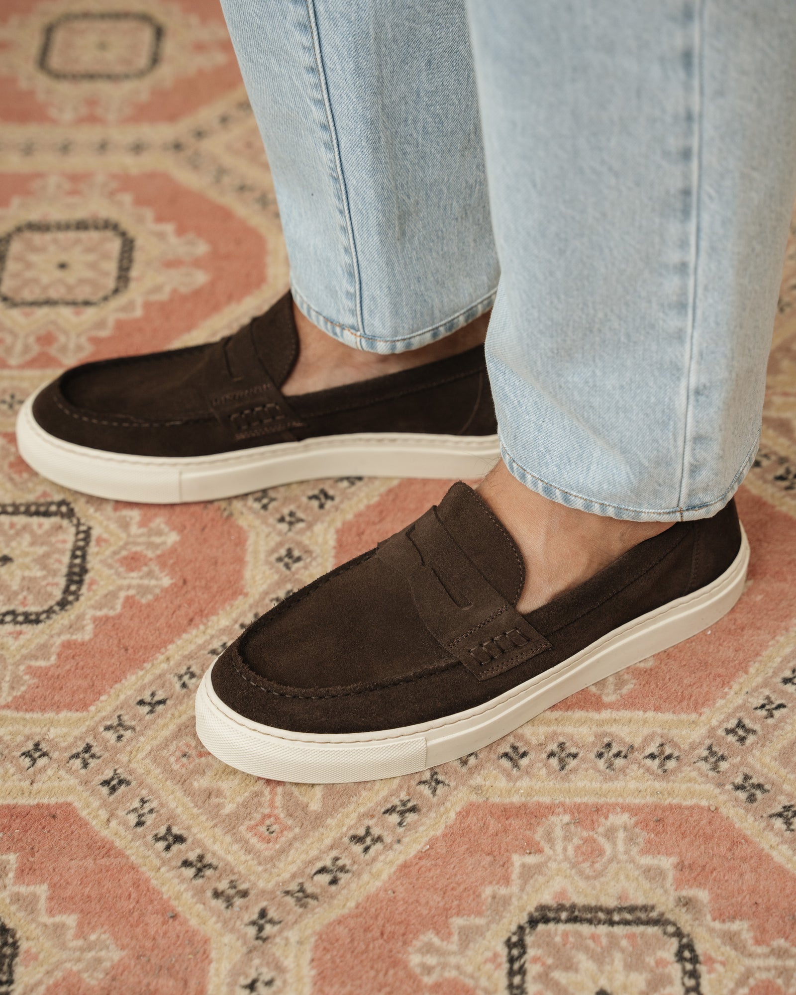 Velasca | Dark brown suede loafer with a sneaker-style sole