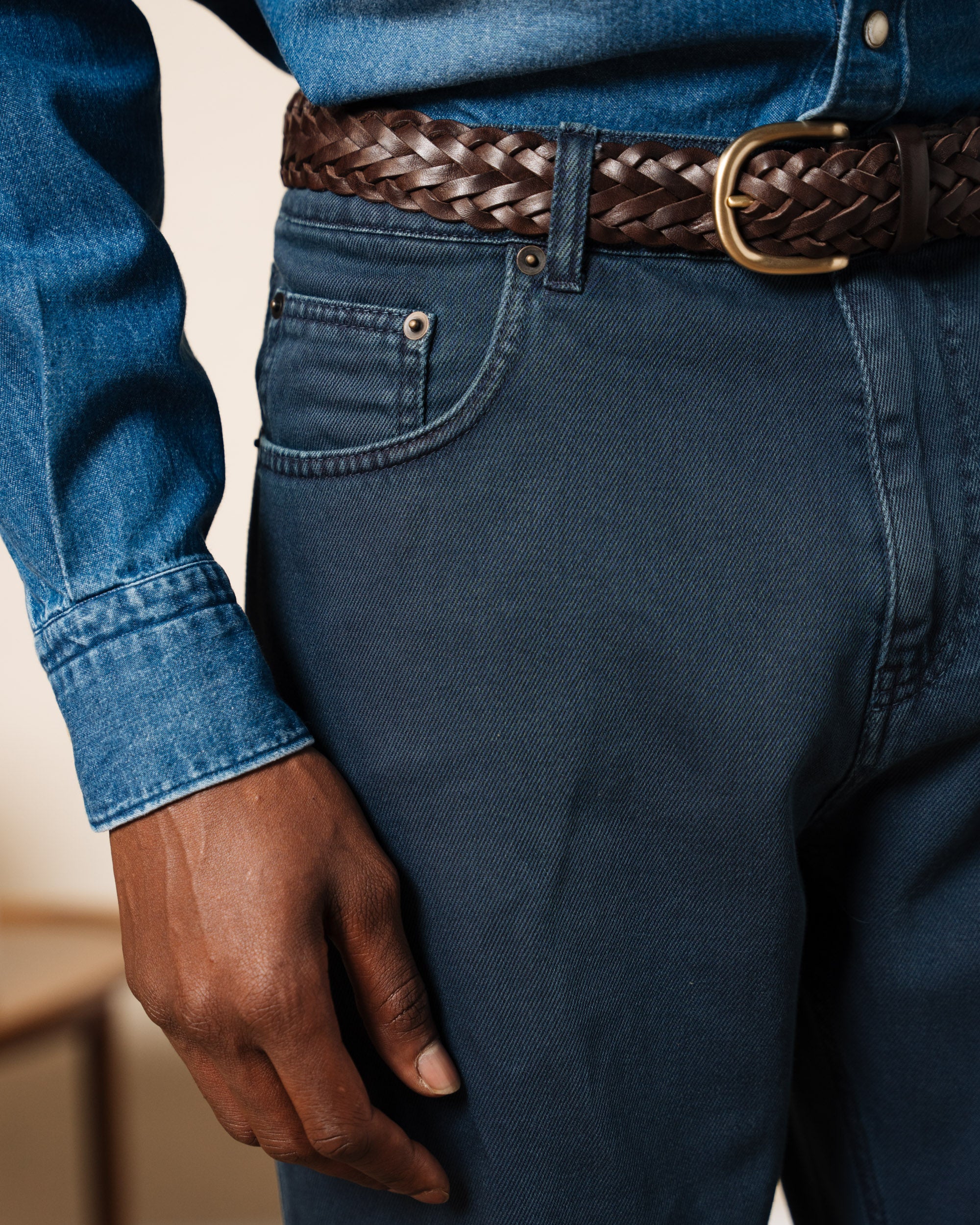 Made in Italy jeans, pure navy blue cotton denim | Velasca