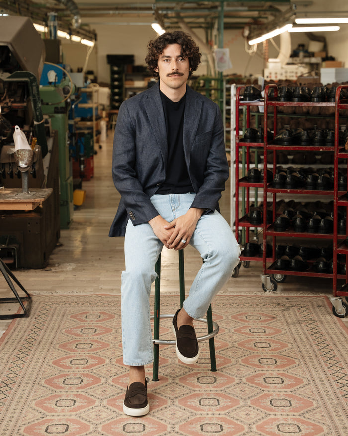 Velasca | Dark brown suede loafer with a sneaker-style sole