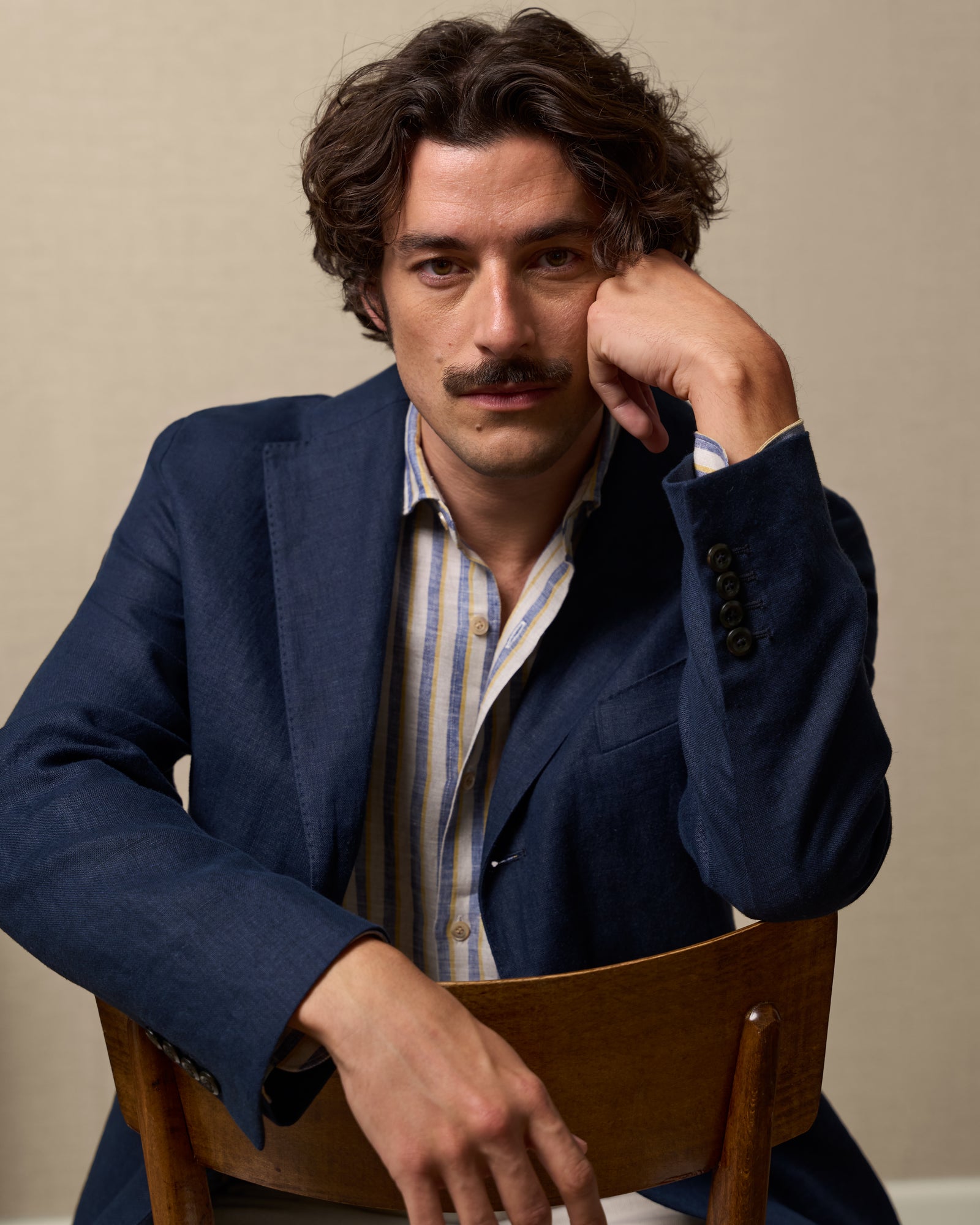 Blue Irish linen casual blazer, Made in Italy | Velasca