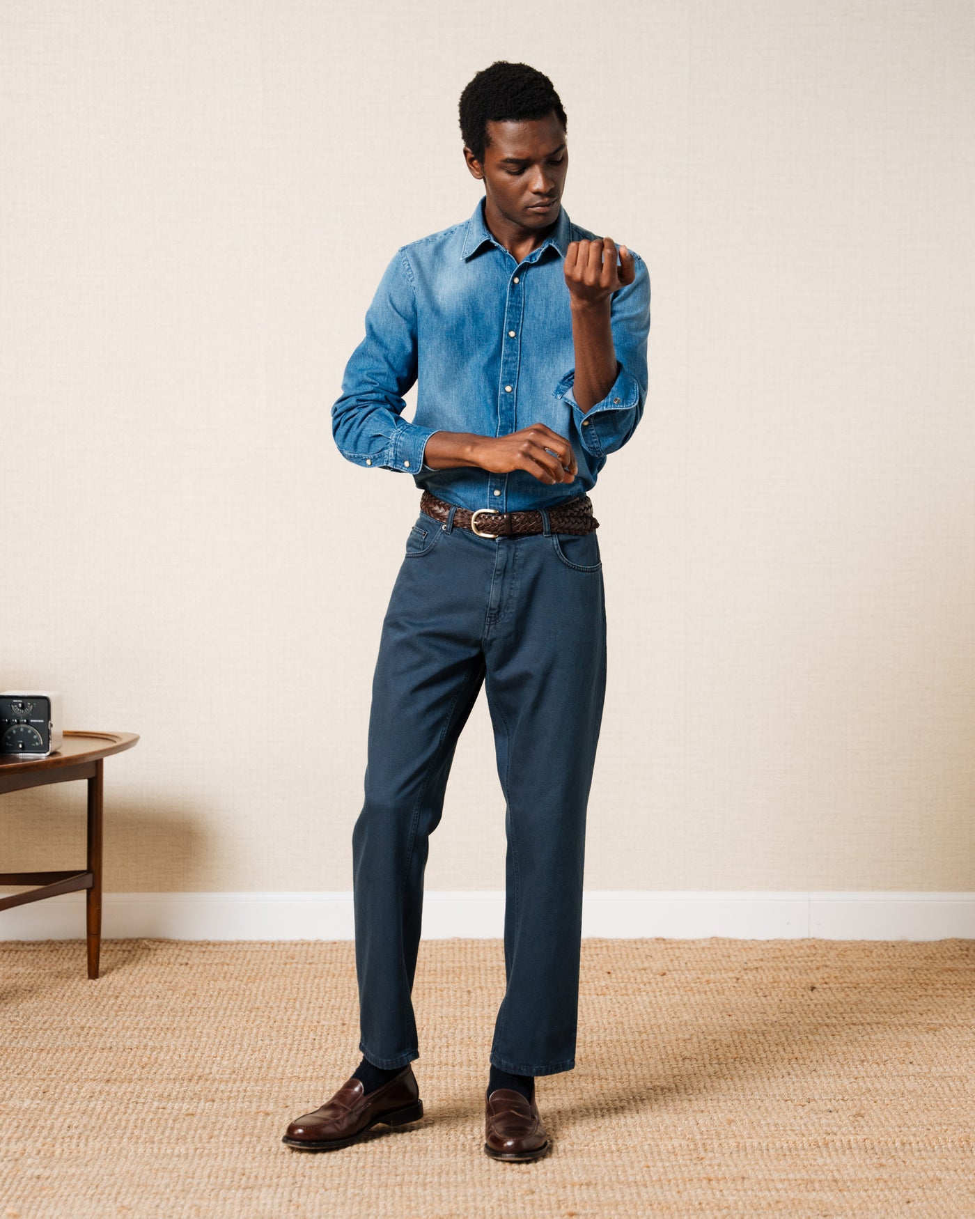 Made in Italy jeans, pure navy blue cotton denim | Velasca