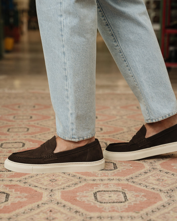 Velasca | Dark brown suede loafer with a sneaker-style sole